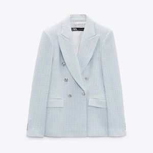 Zara | Jackets & Coats | Zara Textured Double Breasted Blazer | Poshmark